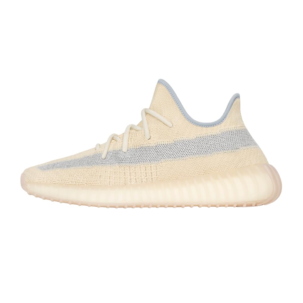adidas Mens Yeezy Boost 350 V2 Linen Linen/Linen/Grey Woven Size 8.5
