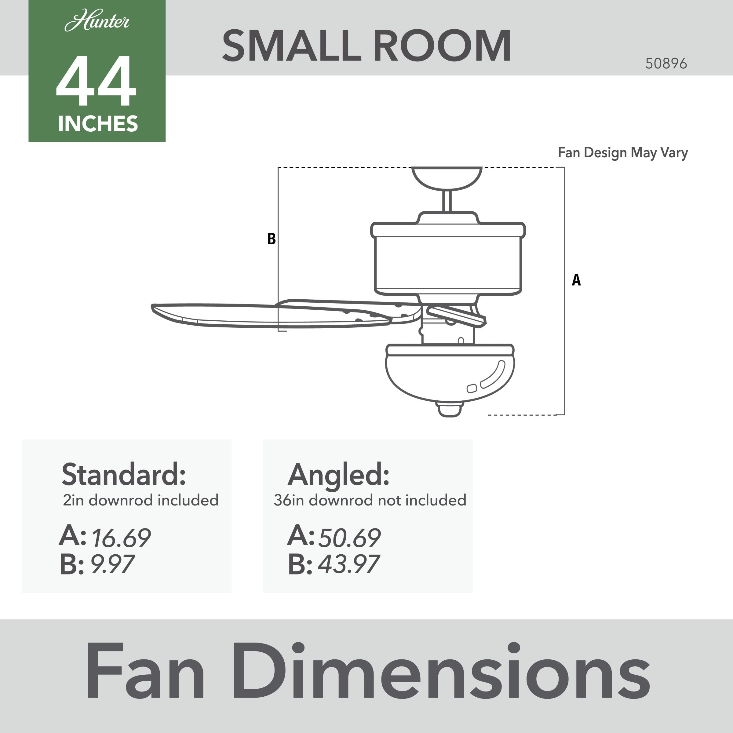 Hunter Fan Company Swanson 44-inch Indoor New Bronze Casual Ceiling Fan With Bright LED Light Kit, Pull Chains, and Reversible WhisperWind Motor Included