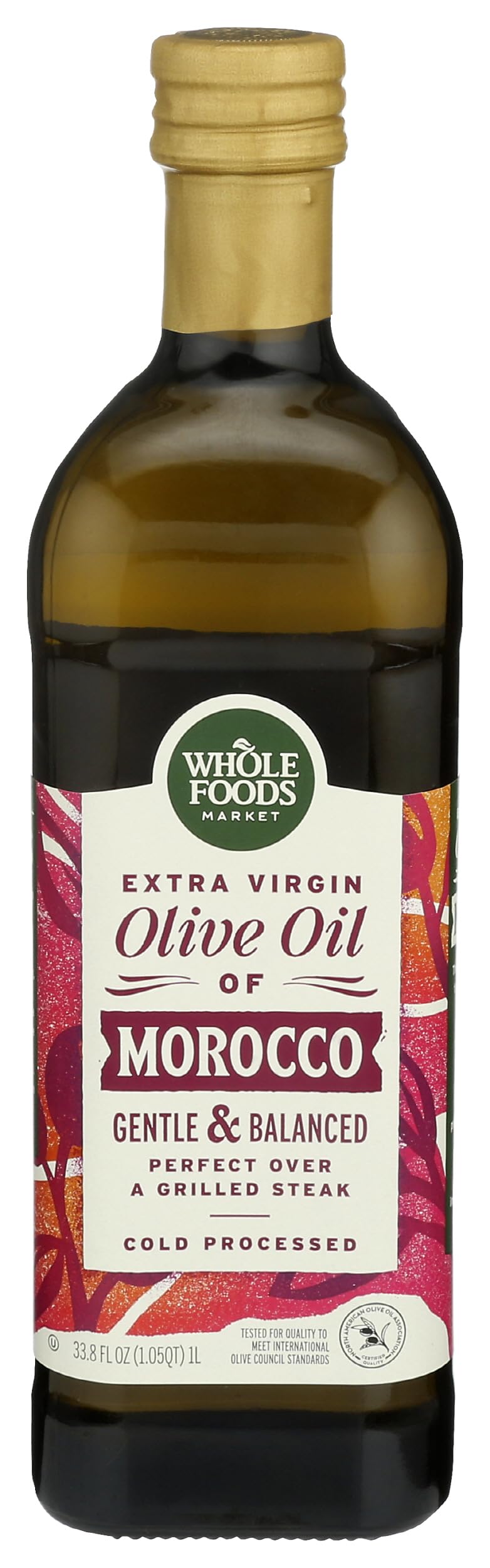 Whole Foods Market, Extra Virgin Olive Oil of Morocco, Cold Processed, 33.8 Fl Oz