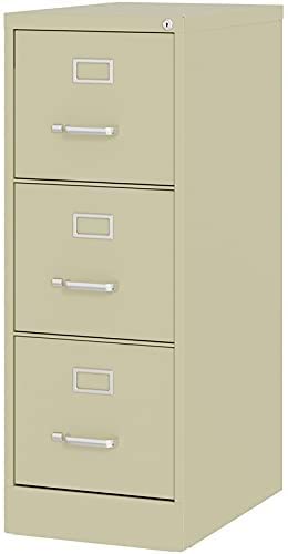 Hirsh 22-in Deep 3 Drawer - Letter Width - Vertical Metal File Cabinet - Putty/Beige - Commerical Grade - Fully Assembled