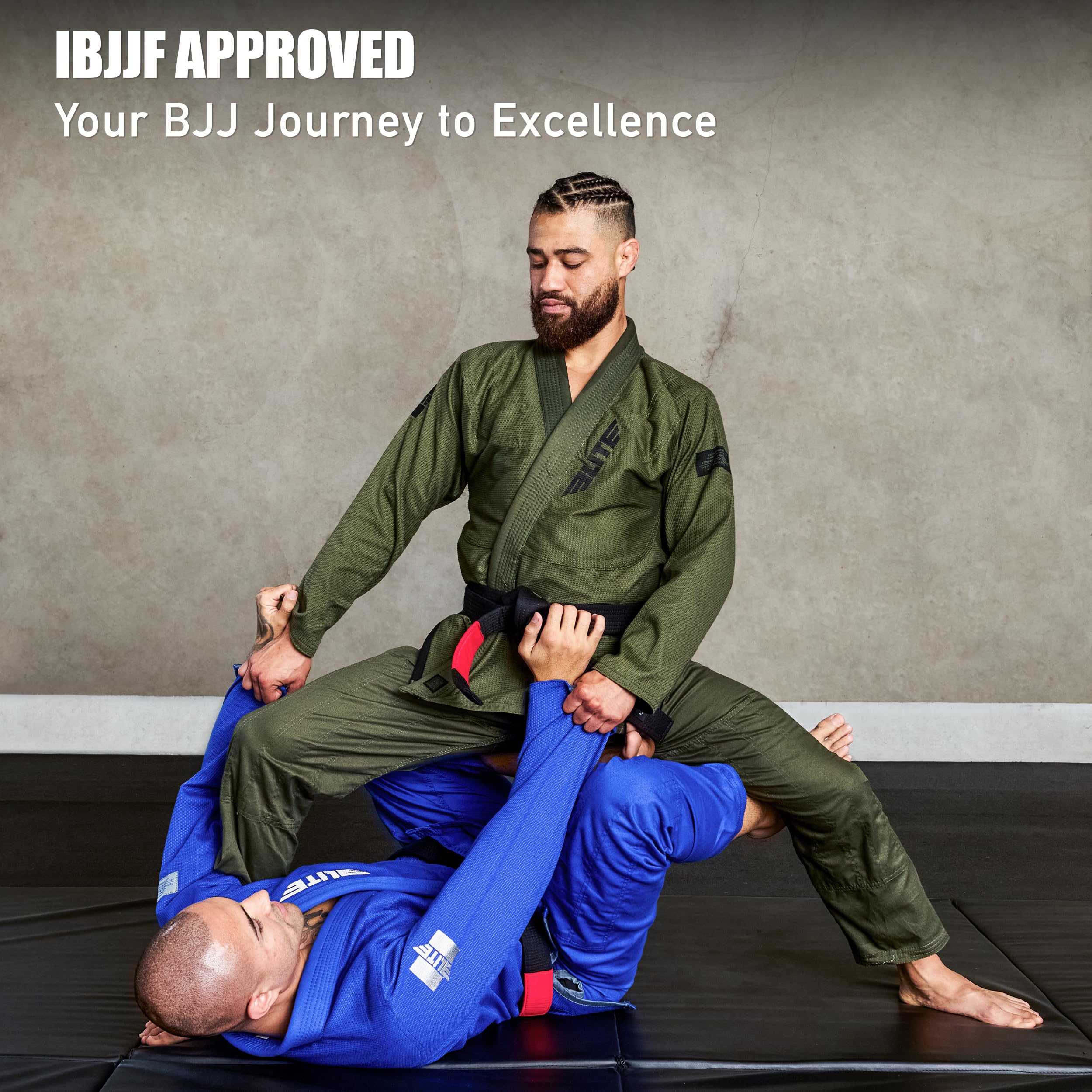 Elite Sports Bjj Gi for Men - Brazilian Jiu Jitsu Gi - Preshrunk sweat wicking Fabric - Machine washable - Free white Belt