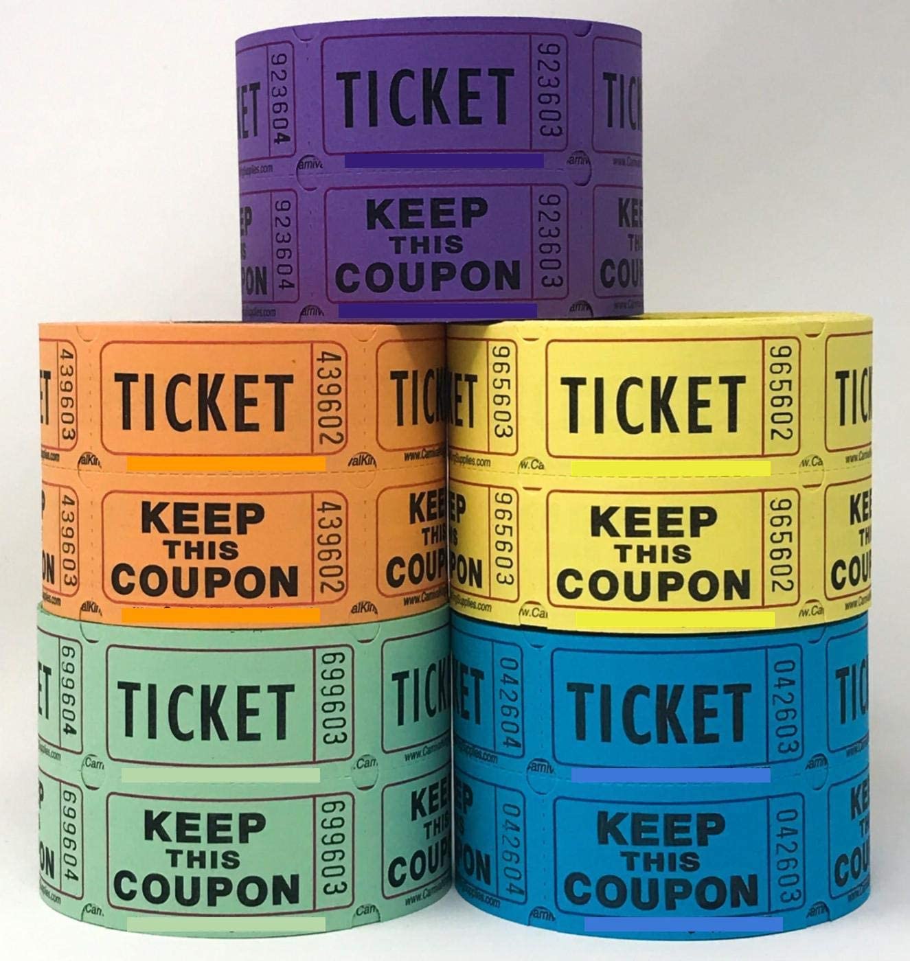 2000 Raffle Tickets Assorted Colors