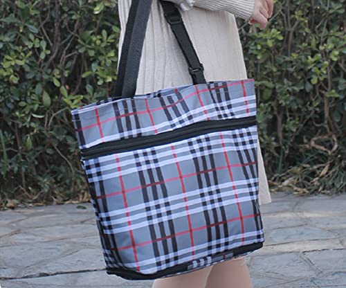 Upgrade Shopping Bag with Wheels Portable Trolley Bags Grocery Cart Hand Pulling Utility with Hand Straps Folding Shopping Cart- Larger Size & Waterproof & Strong(B0BLRK6HKZ)