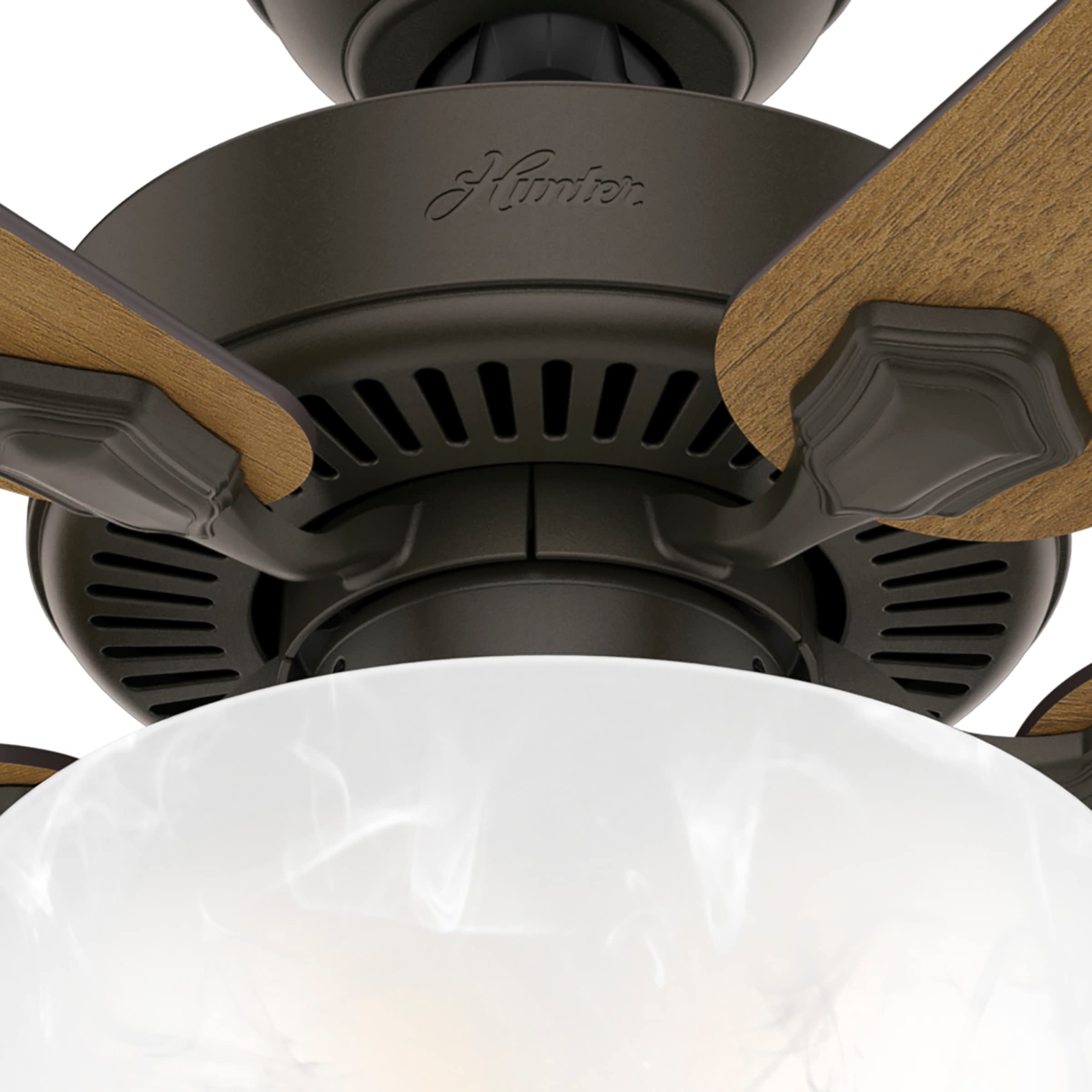 Hunter Fan Company Swanson 44-inch Indoor New Bronze Casual Ceiling Fan With Bright LED Light Kit, Pull Chains, and Reversible WhisperWind Motor Included