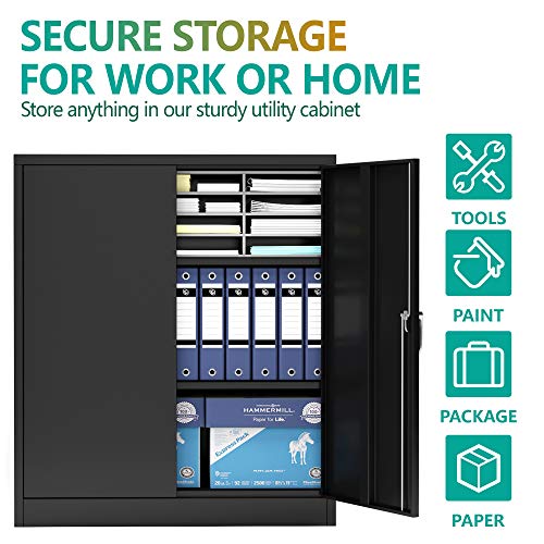 No Brands GangMei Storage Cabinet with 2 Adjustable Shelves and Lockable Doors,Industrial and Office Usage.Machine Cabinet. Metal Storage Cabinet,Assembly Required