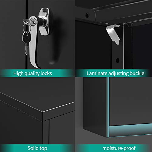 No Brands GangMei Storage Cabinet with 2 Adjustable Shelves and Lockable Doors,Industrial and Office Usage.Machine Cabinet. Metal Storage Cabinet,Assembly Required