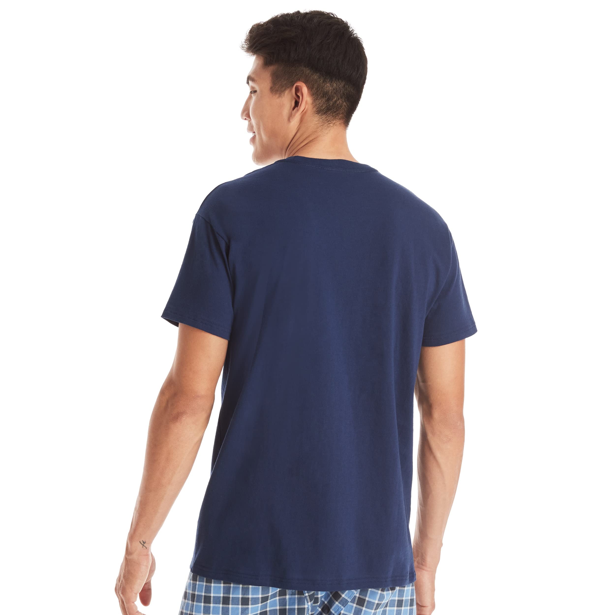 Hanes Men's Pocket T-Shirt Pack, Cotton Crewneck Pocket Tees 6-Pack, Moisture-Wicking Assorted 6-Pack