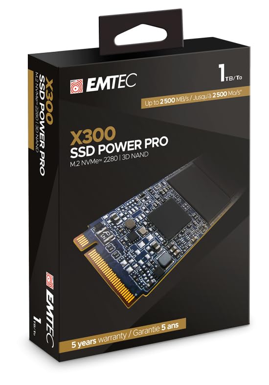 Emtec X300 Power Pro 1TB M.2 2280 PCIe Gen 3.0 x4 Internal Solid State Drive (SSD) - ECSSD1TX300