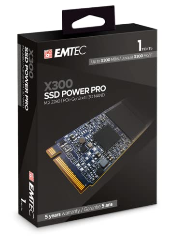 Emtec X300 Power Pro 1TB M.2 2280 PCIe Gen 3.0 x4 Internal Solid State Drive (SSD) - ECSSD1TX300