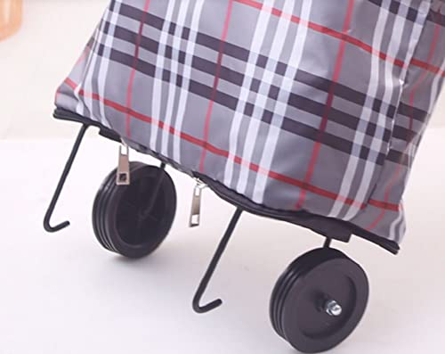 Upgrade Shopping Bag with Wheels Portable Trolley Bags Grocery Cart Hand Pulling Utility with Hand Straps Folding Shopping Cart- Larger Size & Waterproof & Strong(B0BLRK6HKZ)