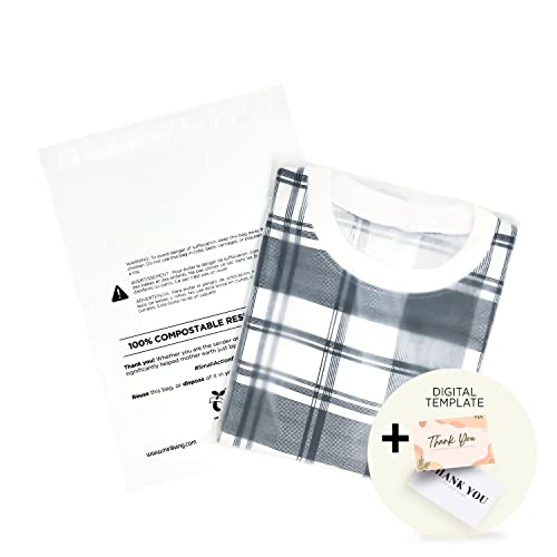 Eco Friendly Clear Bags, 85 count M size (85 pcs 10x 13 inches), Self Seal Cello Frosted Resealable Compostable Shipping Clothing bag for Packaging, Clothes Shirts Cello bags, minliving (M, 85 Pack)
