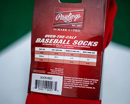 Rawlings Baseball/Softball Socks | 2 Pair | Small | Dark Green
