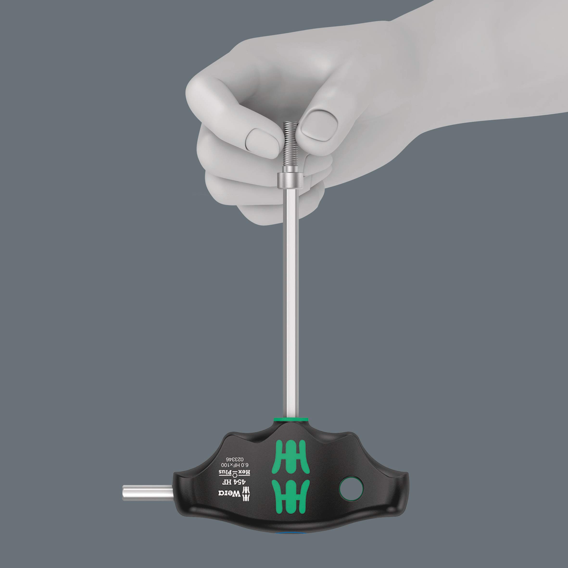Wera - 5023451001 454/10 HF Set Imperial 1 Screwdriver Set T-Handle Screwdrivers Hex-Plus with Holding Function, Imperial, 10 Pieces