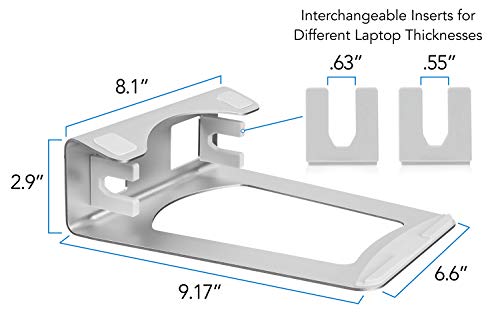 Mount-It! Vertical Laptop Stand - Aluminum Vertical Laptop Holder | 2 in 1 Laptop Riser for Desk | Vertical MacBook Stand for MacBook Air, MacBook Pro