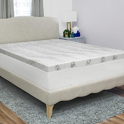 BioPEDIC 3-Inch King Size Mattress Topper, Bamboo Charcoal Infused Medium Plush Memory Foam Mattress Topper, CertiPUR-US Certified, White, King Size (80" L x 76" W x 3" H)