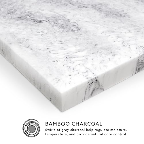 BioPEDIC 3-Inch King Size Mattress Topper, Bamboo Charcoal Infused Medium Plush Memory Foam Mattress Topper, CertiPUR-US Certified, White, King Size (80" L x 76" W x 3" H)