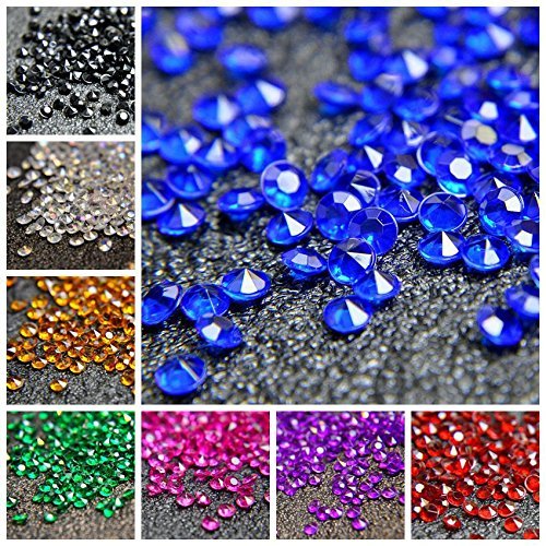 Gintoaria 1000pcs/ Pack Wedding Table Acrylic Diamond Scatter Crystals Confetti Acrylic Gems Vase Fillers Rhinestones for Wedding, Bridal Shower, Vase Beads Decorations (12mm, Olive Green)
