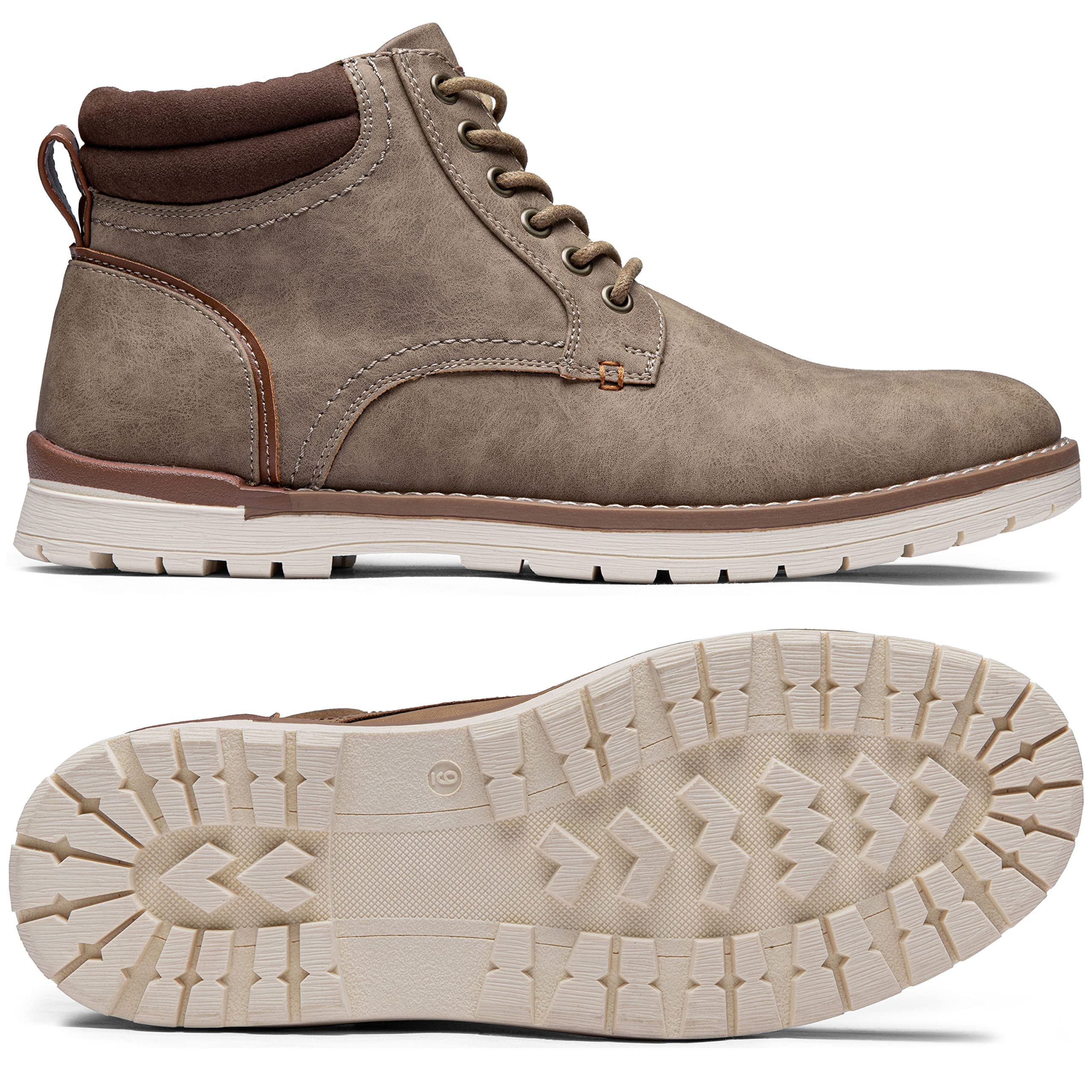 Vostey Men's Boots Casual Hiking Boots Winter Boots for Men Water-Resistant Chukka Boots (BMY673 Khaki Size 15)