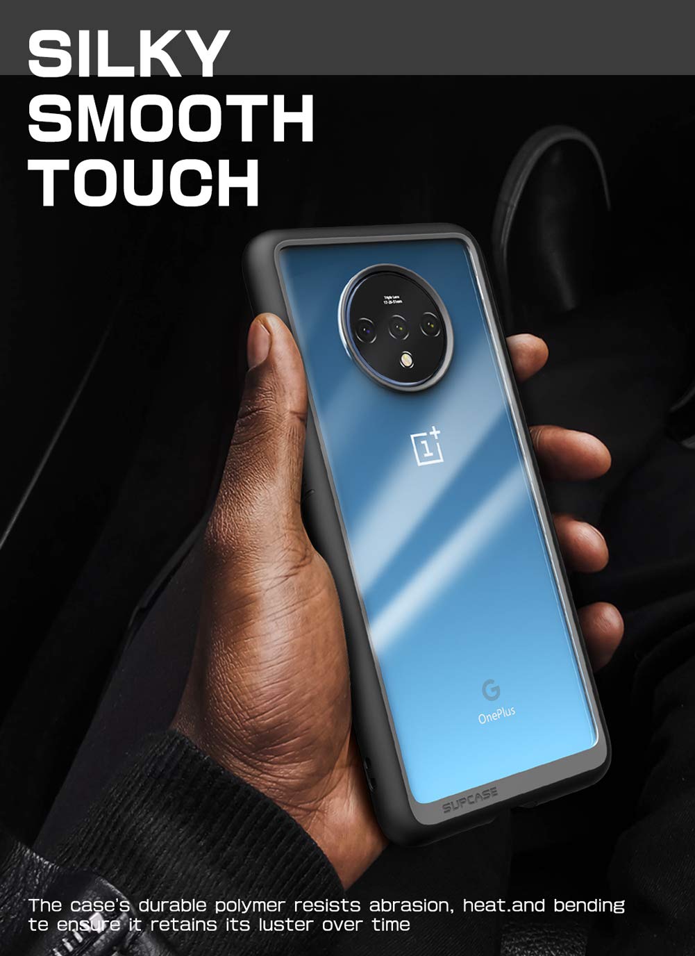 SUPCASE Unicorn Beetle Style Slim Clear Case for OnePlus 7T - Black