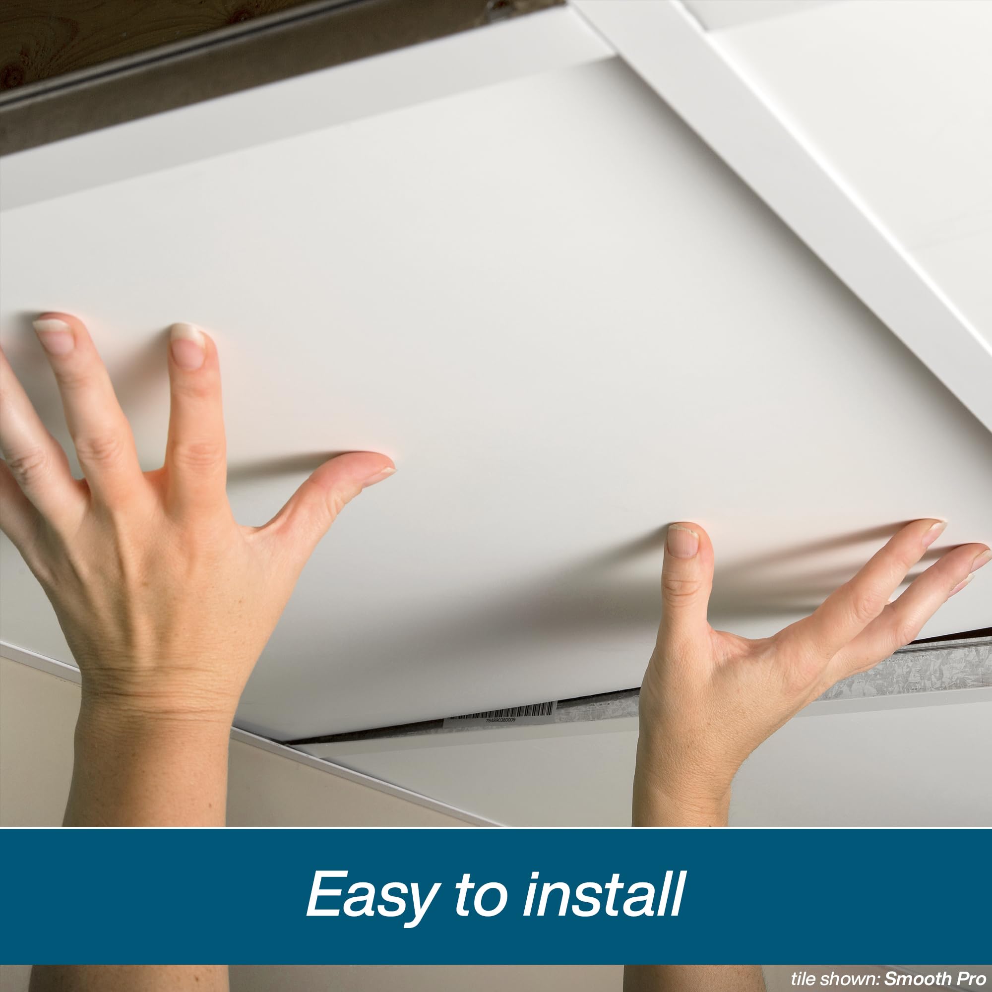 Genesis 2ft x 2ft White Antique Ceiling Tiles - Easy Drop-in Installation – Waterproof, Washable and Fire-Rated - High-Grade PVC to Prevent Breakage - Package of 12 Tiles
