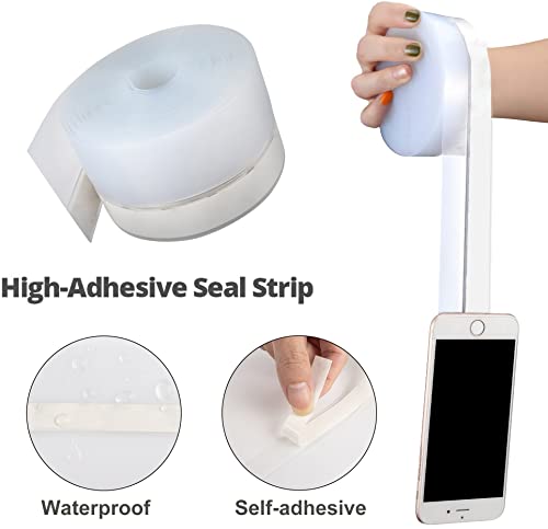 Silicone Seal Strip, Horuhue 16.4FT Transparent Door Strip Bottom Weather Stripping for Doors Silicone Sealing Sticker Adhesive for 0-30MM Doors and Windows Gaps(Width 45mm)