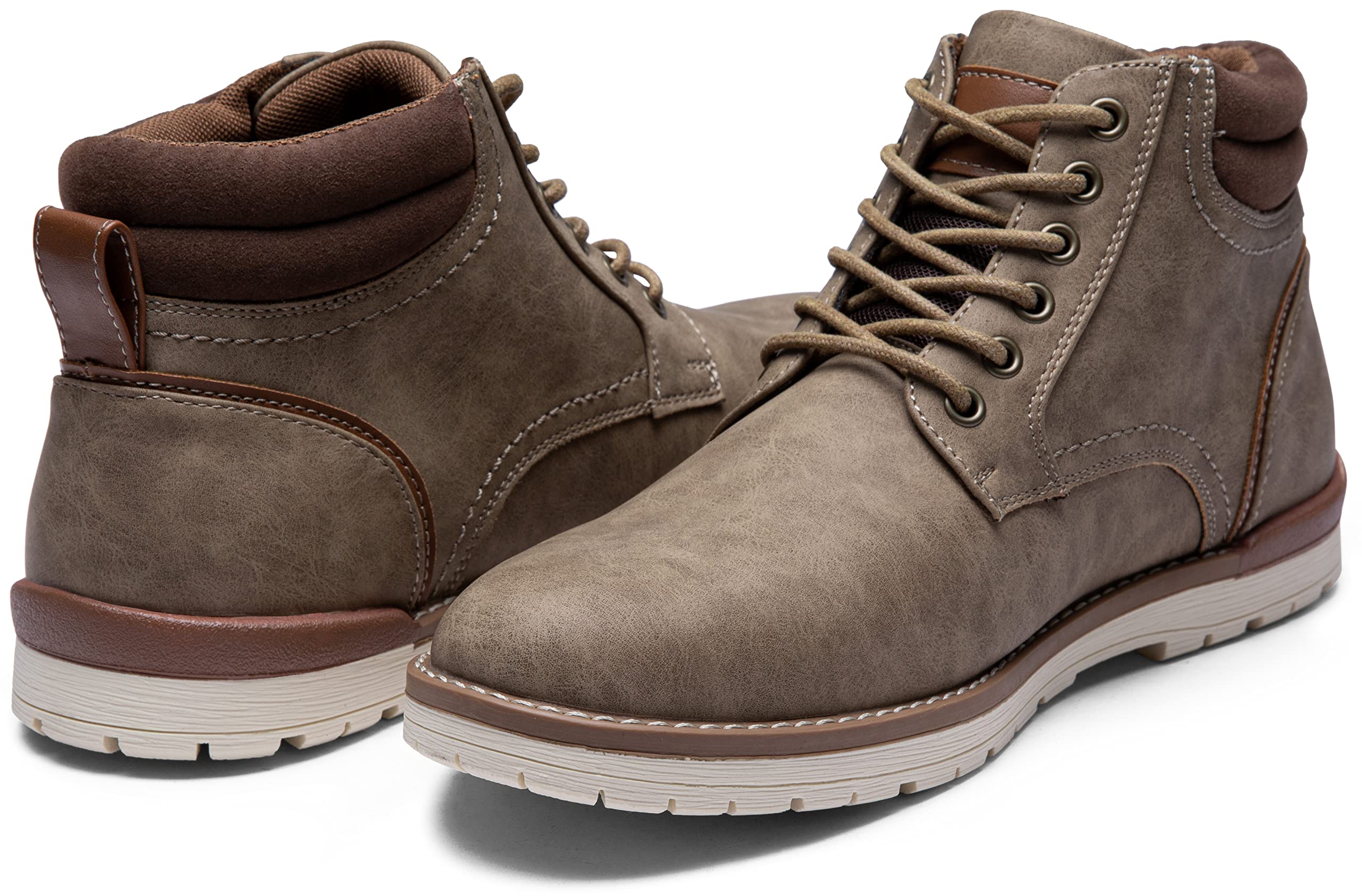 Vostey Men's Boots Casual Hiking Boots Winter Boots for Men Water-Resistant Chukka Boots (BMY673 Khaki Size 15)
