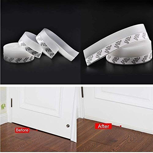 Silicone Seal Strip, Horuhue 16.4FT Transparent Door Strip Bottom Weather Stripping for Doors Silicone Sealing Sticker Adhesive for 0-30MM Doors and Windows Gaps(Width 45mm)