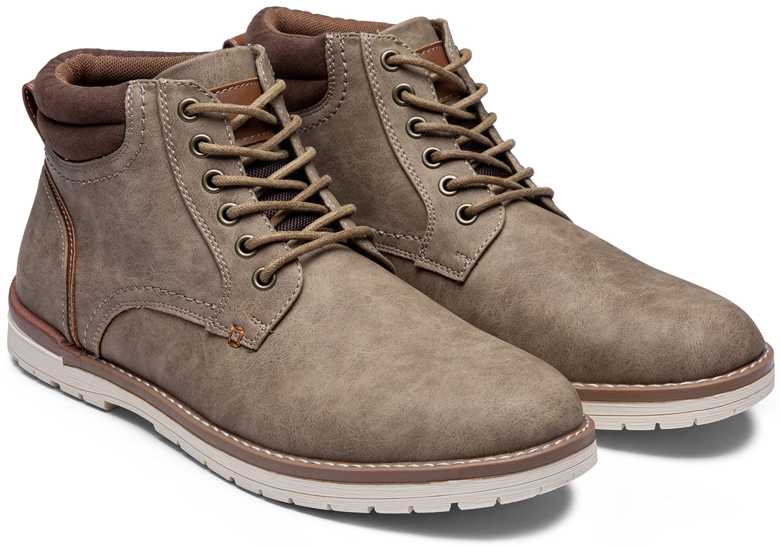 Vostey Men's Boots Casual Hiking Boots Winter Boots for Men Water-Resistant Chukka Boots (BMY673 Khaki Size 15)
