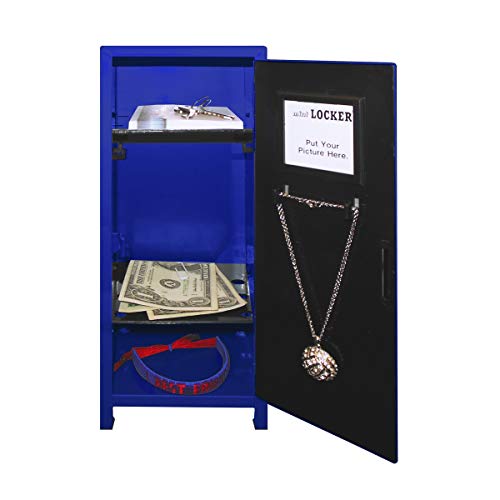 Mini Locker with Lock and Key Blue -10.75" Tall x 4.125" x 4.125"
