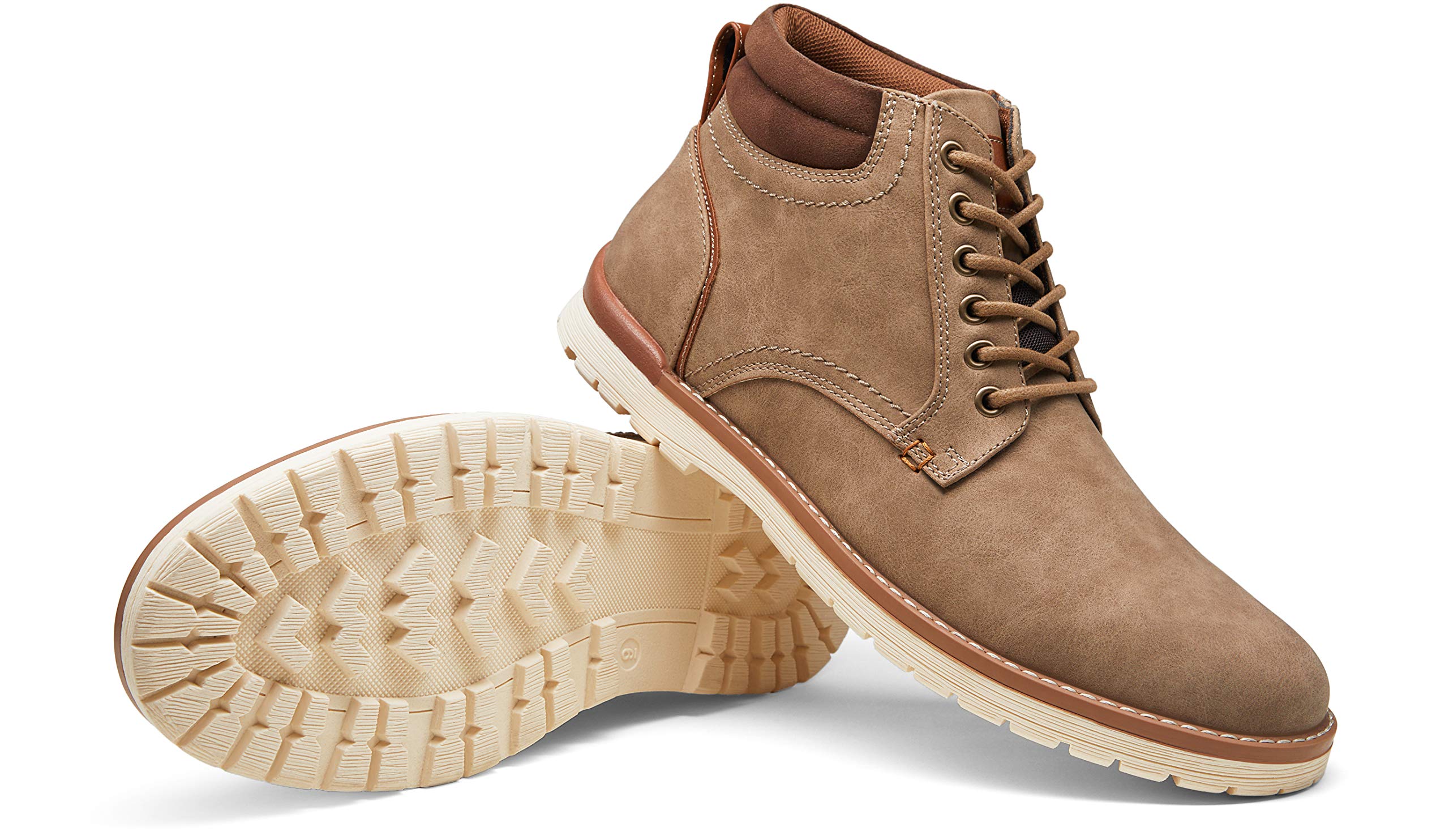 Vostey Men's Boots Casual Hiking Boots Winter Boots for Men Water-Resistant Chukka Boots (BMY673 Khaki Size 15)