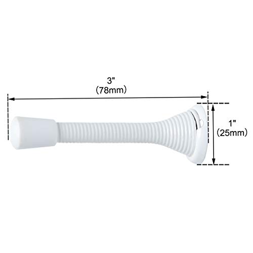 uxcell Door Stopper, 4 Pack Door Stop Wall, Rust Resistant, Noise Cancellation, 3" Spring Door Stoppers, Protect Doors White
