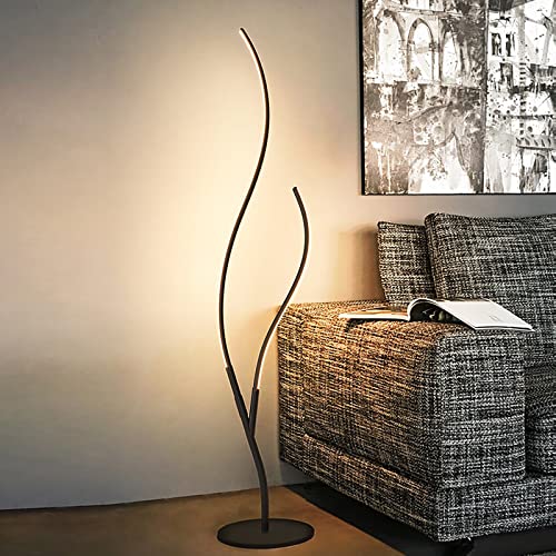 O'NEELDY LED Corner Floor Lamps, Black Branch Standing Lights with Foot Switches for Living Room, Bedroom, Reading Room (57 Inch Tall)