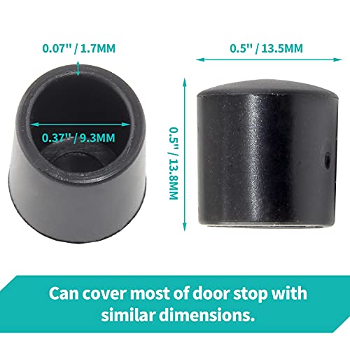 Zorveiio 30 Pcs Black Door Stop Bumper Tips, 0.39 Inch ID Rubber Door Stopper Bumpers Door Stop Caps for Door & Wall Protection