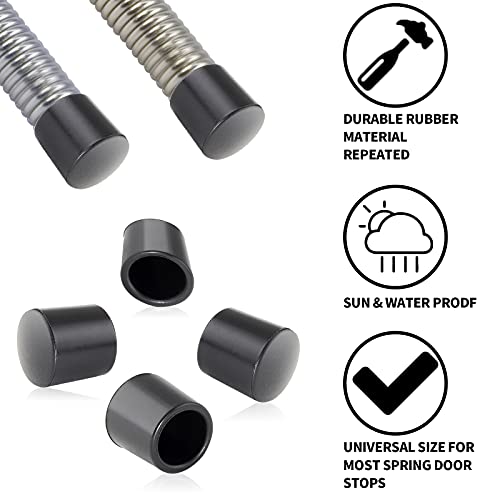 Zorveiio 30 Pcs Black Door Stop Bumper Tips, 0.39 Inch ID Rubber Door Stopper Bumpers Door Stop Caps for Door & Wall Protection
