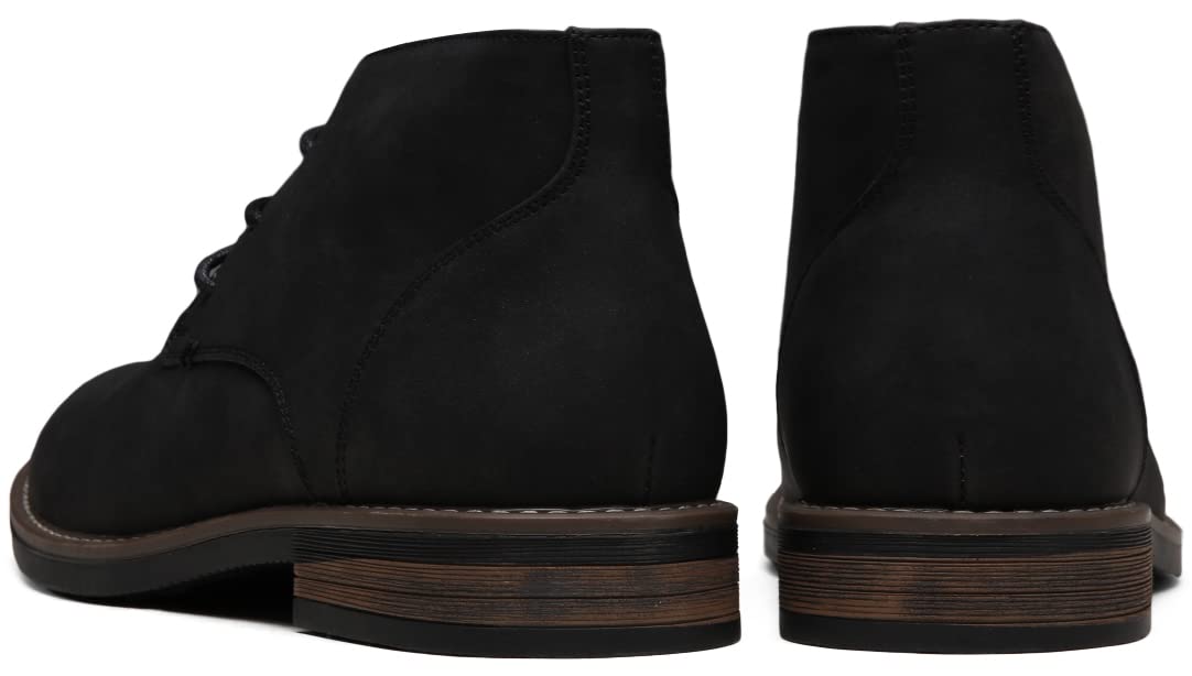 Jousen Men's Chukka Boots Lace Up Desert Ankle Boots Classic Causal Dress Boots For Men(AMY656A black 11)