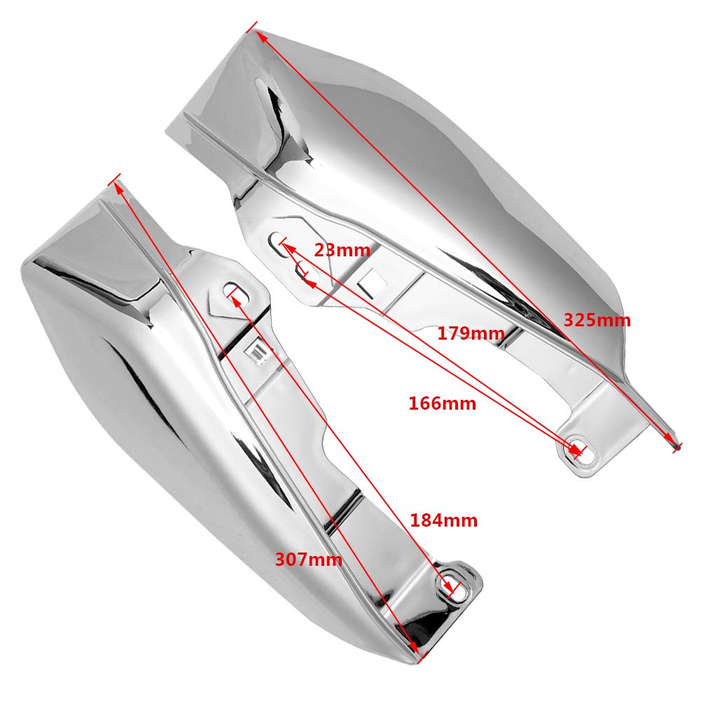H RUO Chrome Mid-Frame Air Deflector Heat Shield Fits for Harley Touring Electra Glide Street Glide Road Glide 2017-2024 2023 2022