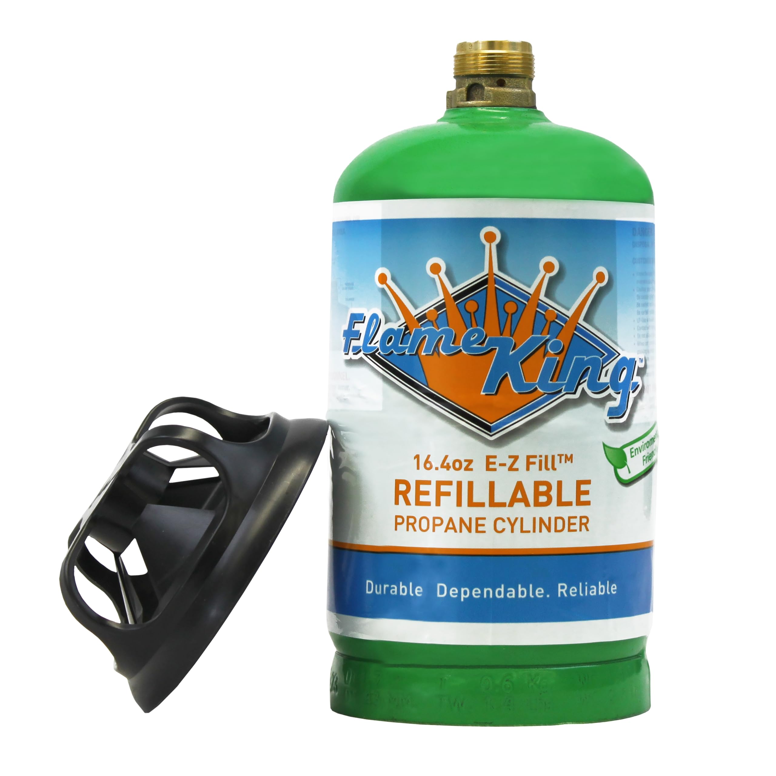 Flame King Propane Torch Weed Burner, 24000 BTU + Empty Refillable 1LB Empty Propane Cylinder Tank - Reusable - Safe and Legal Refill Option - DOT Compliant - 16.4 oz, Green