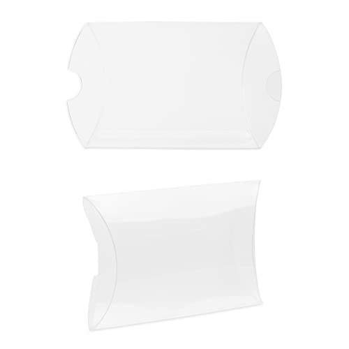Stockroom Plus Small Clear Plastic Pillow Boxes for Candy, Party Favors (2.75" x 2.5", 100 Pack)