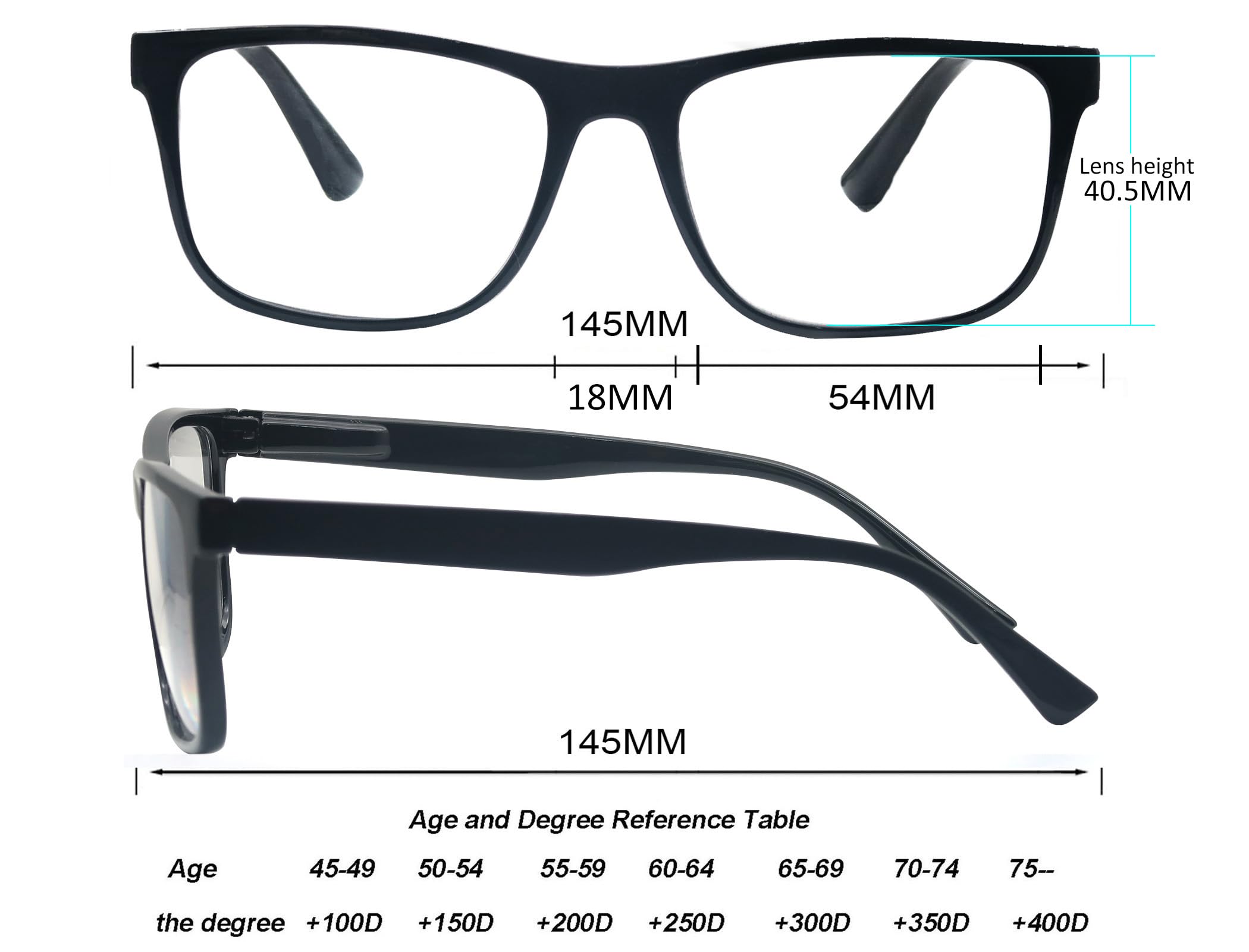 OLOMEE Reading Glasses 2.0 Oversized Large Square Men Readers 4 Pack,Comfort Lightweight Eyeglasses Flexible Spring Hinge