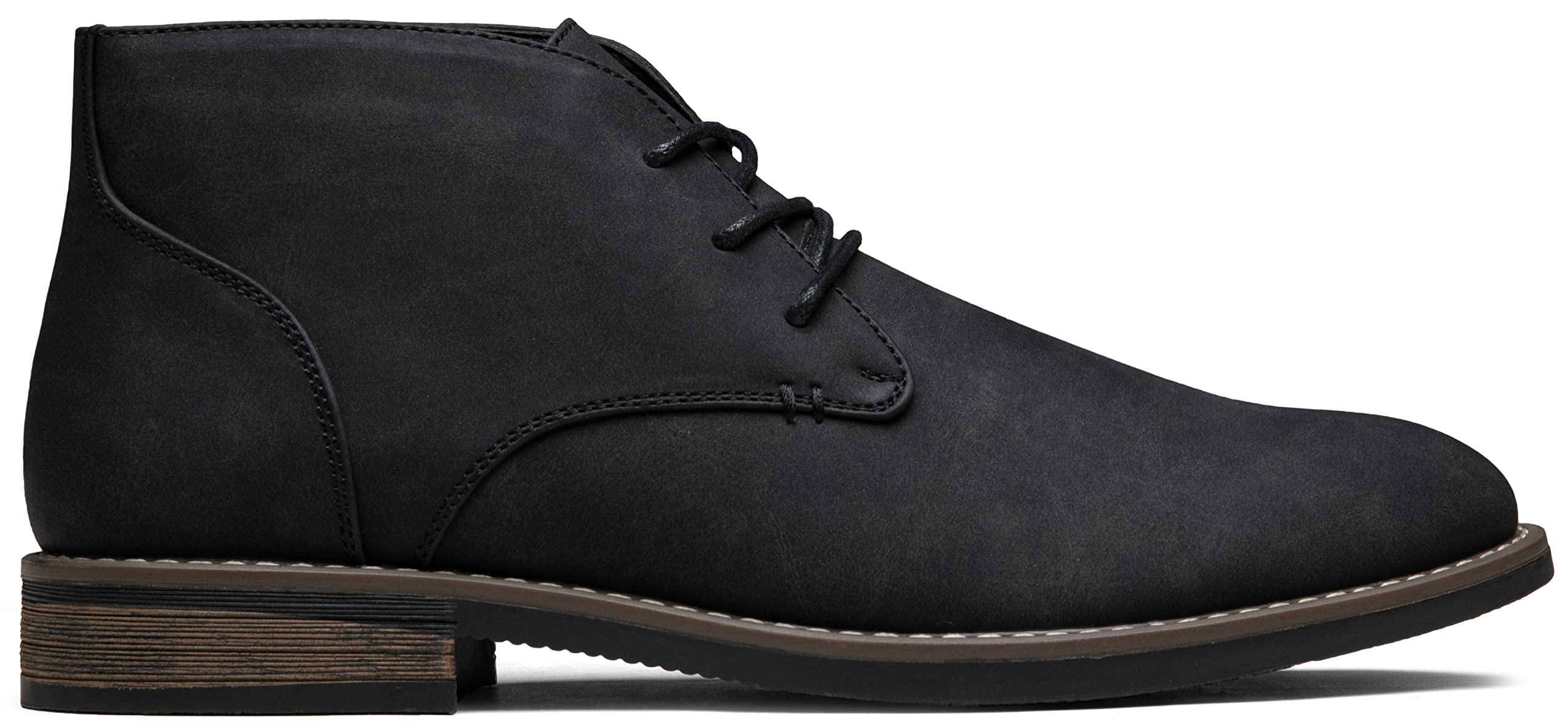 Jousen Men's Chukka Boots Lace Up Desert Ankle Boots Classic Causal Dress Boots For Men(AMY656A black 11)