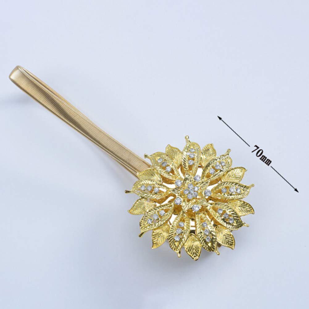 ManFull Curtain Tiebacks,Rhinestone Flower Magnetic Curtain Buckle Tieback Holdback Drape Holder Decor Curtain Holdbacks for Home/Office Window Sheer Drapes Tie Backs Holder Silver