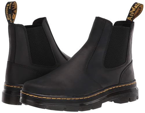 Dr. Martens Unisex Embury Chelsea Boot, Black Wyoming, 6 Women/5 Men