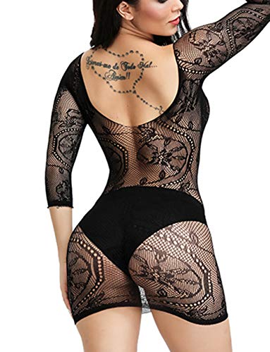 Vorifun Women Lingerie Rainbow Fishnet Babydoll Halter Stretch Chemise Mini Dress One Size