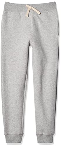 Nautica Boys' Basic Fleece Jogger Sweatpants, Elastic Waistband With Drawstring Closure, Super Soft Cotton-blend, Gray, 8