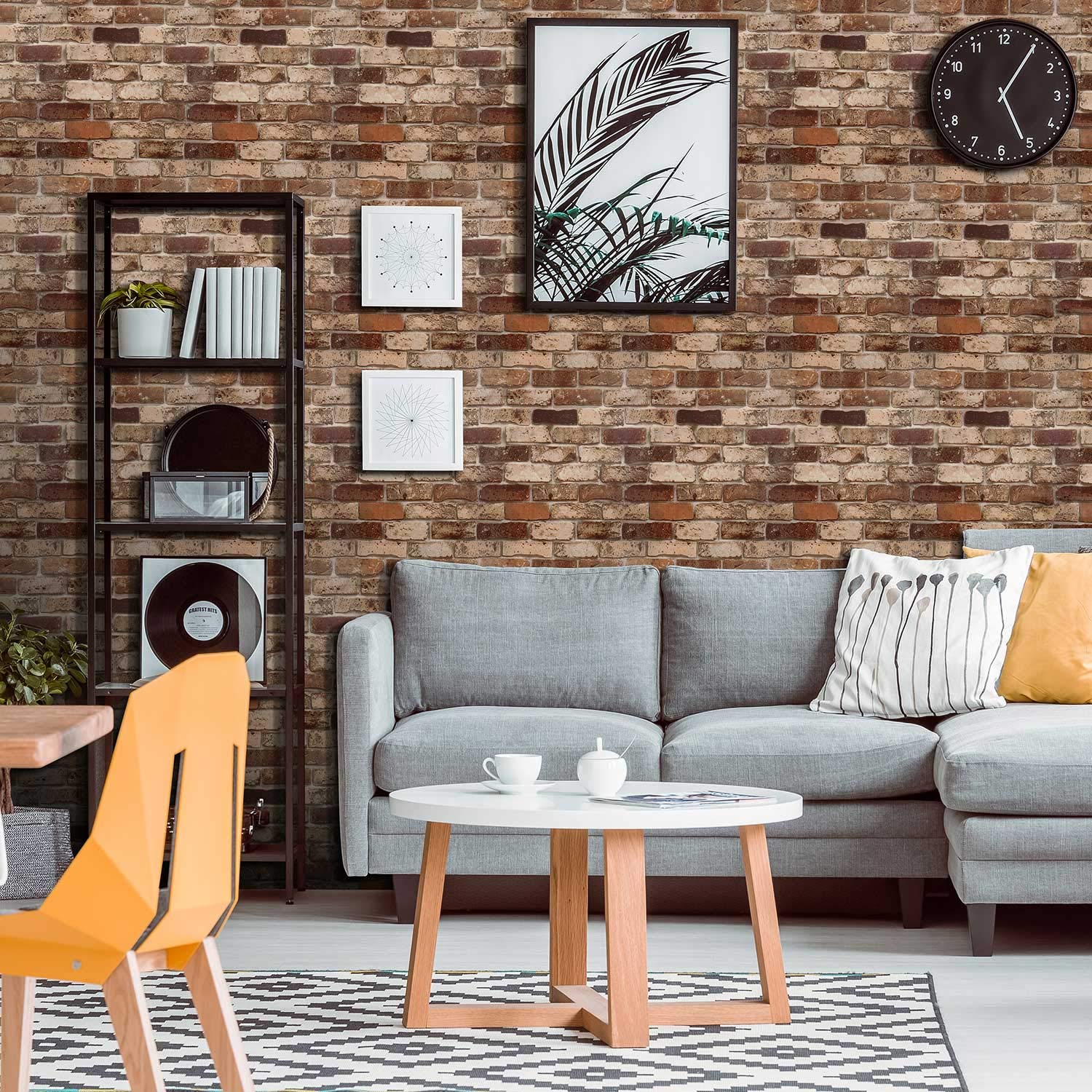 Okydoky Peel and Stick Wallpaper, Brick Wallpaper for Home Decoration, Kitchen Backsplash, Vinyl Self Adhesive Wallpaper for House, Workshop & Office, 17.7" x 394", C103-10