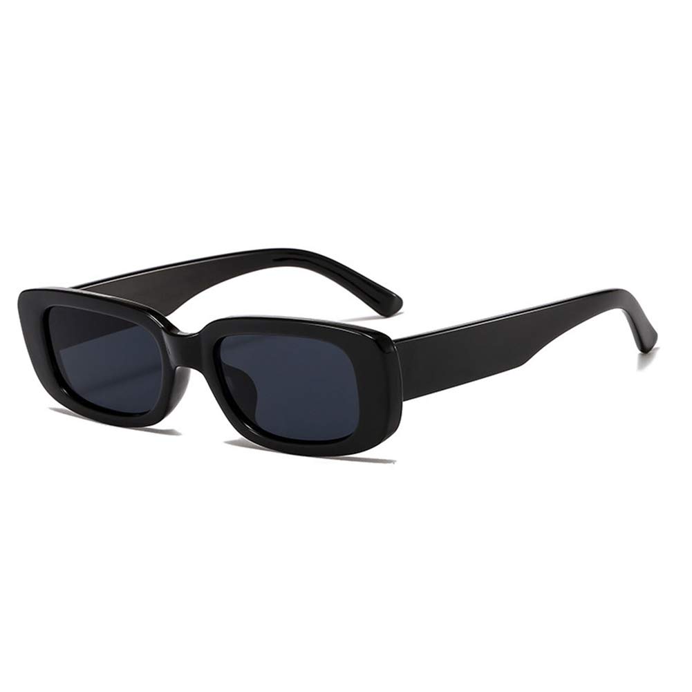 ZYApril Small Retro Square Sunglasses Women - UV 400 Vintage Rectangle driving, walking, traveling Glasses (balck02, 50)