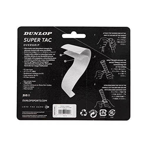 Dunlop Sports Super Tac Tennis Overgrip, 3-Pack, Black