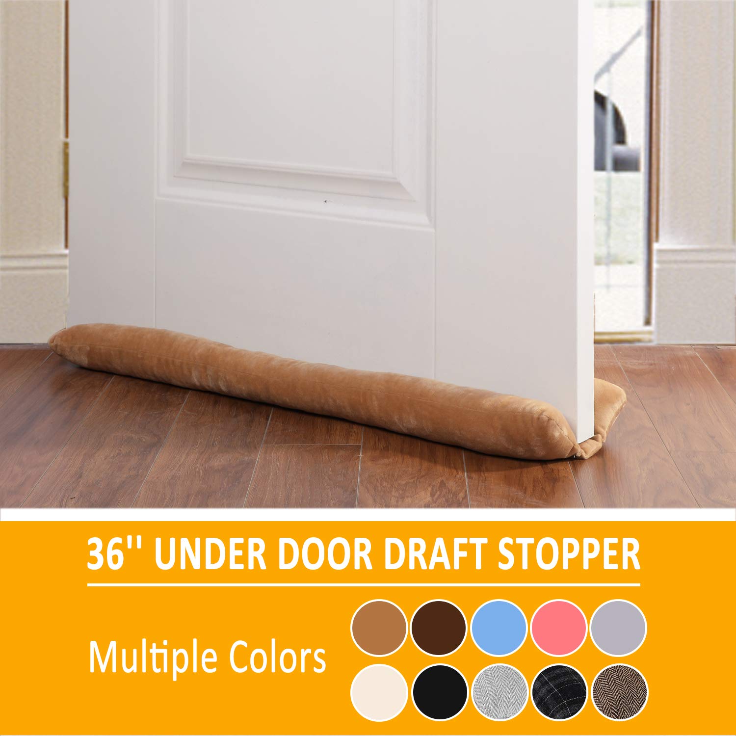 GNEGNI Improved Gap Height Adjustable Under Door Draft Stopper, 36 Inch Double Draft Blocker for Bottom of doors Noise Reduction Windproof