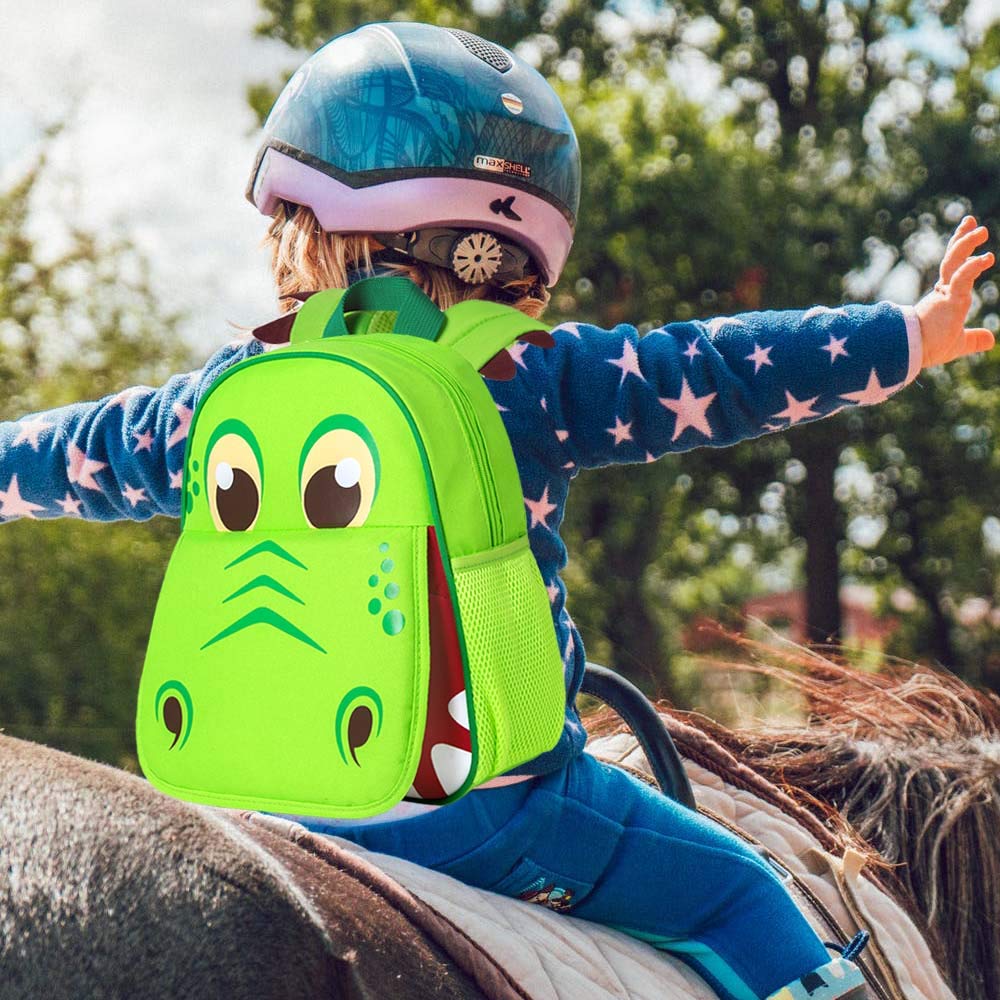 gxtvo Toddler Backpack for Boys, Dinosaur Kids Preschool Bookbag and Lunch Box, 12" Cute Cartoon Animal Schoolbag