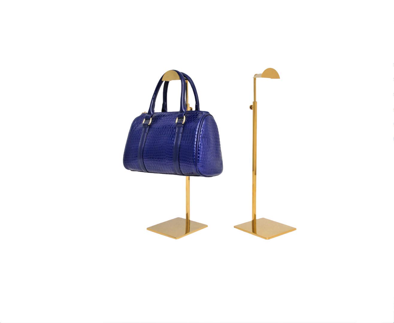 2pack of Metal Handbag Rack Display Single Side Adjustable Handbag Display Stand (Golden)